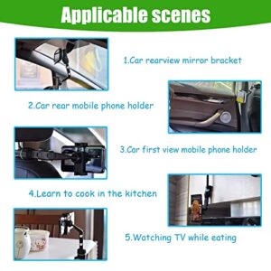 snow keychain 360 Rearview Mirror Phone Holder for Car, Multifunctional Rearview Mirror Phone Holder, Putcom 360 car Rearview Mirror Mount Stand Holder (Gery+Lines)