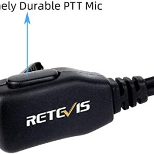 Retevis RT45 RA19 1 Pin Walkie Talkie Earpiece with PTT Mic, Compatible with Motorola T100 T107 T100TP T200TP T260 T260TP T280 T460C T465 T600 T605 T800 T5428 T6200 Two Way Radio (1 Pack)