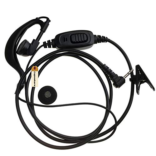 1 Pin G Shape Earhook Earpiece Headset PTT and Mic Compatible for HYT Hytera Two Way Radio TC1688 TC310 TC-1688 TC-310 TC-320 etc/Motorola Walkie Talkie, Pack of 5, By Lsgoodcare