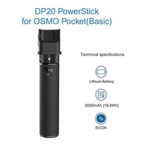 Smatree Portable Osmo Pocket 2 Battery Grip,Power Stick,5000mAh Extension Rod Power Bank Compatible with DJI Osmo Pocket 2 & DJI Osmo Pocket (Selfie Stick and External Battery Bank 2 in 1)