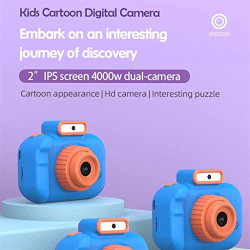 MEENE 4000w Front Rear Dual Lens Digital Camera Mini Video Photo SLR Cameras Cartoon Toys Children Birthday Gifts (Color : Blue)