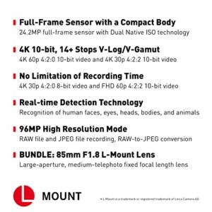 Panasonic LUMIX S5 Full Frame Mirrorless Camera (DC-S5BODY) with LUMIX S Series 85mm F1.8 L Mount Interchangeable Lens (S-S85)