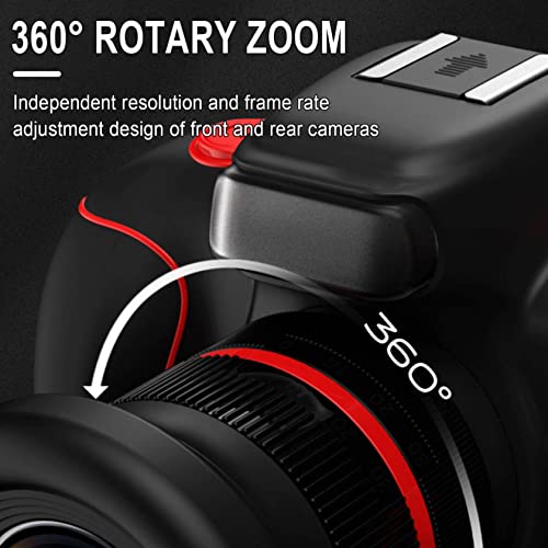 2023 New Upgrade Digital SLR Camera Ultra-high Definition Lens Camera Front and Rear Dual Camera,360 ° Rotary Zoom/4k Clear View/time-Lapse Video Recording/Regular Timing, Best