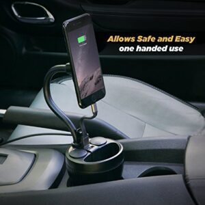 Scosche MAGPCUP MagicMount PowerHub Magnetic Cup Holder Phone Mount for Car, Charge Multiple Devices, Adjustable to Fit Most Cupholders, Black