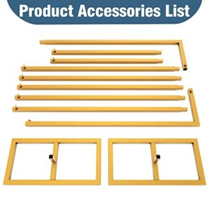 Wokceer 10x10 FT Backdrop Stand Heavy Duty Pipe and Drape Kit, Adjustable Gold Backdrop Stand for Wedding Birthday Party Photography Photo Booth Background Christmas Decoration