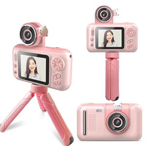 TYTOGE Kids Camera Multifunction Front Back 180 Degree Angles Photo Video MP3 Digital Mini Camera for 3 to 12 Years Old