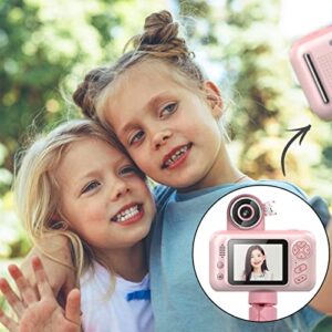 TYTOGE Kids Camera Multifunction Front Back 180 Degree Angles Photo Video MP3 Digital Mini Camera for 3 to 12 Years Old