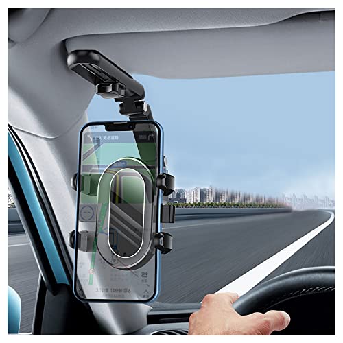 NHHC Sun Visor Car Phone Holder,[New Upgrade] Sun Visor/Rearview Mirror/Desk/Kitchen Universal Multifunctional 360° Rotatable and Retractable Car Phone Mount with Adjustable Arm for All Smartphones