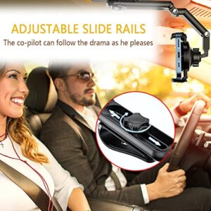 NHHC Sun Visor Car Phone Holder,[New Upgrade] Sun Visor/Rearview Mirror/Desk/Kitchen Universal Multifunctional 360° Rotatable and Retractable Car Phone Mount with Adjustable Arm for All Smartphones