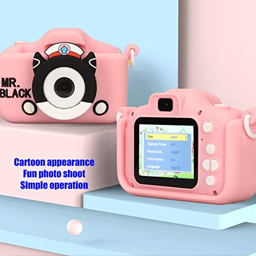 Childrens Digital Camera, Lightweight, 28 Fun Photo Frames, Childrens Camera, 2 HD Screen, MP3 to Stimulate Babys Imagination (Without 32G Memory Card with Card Reader)