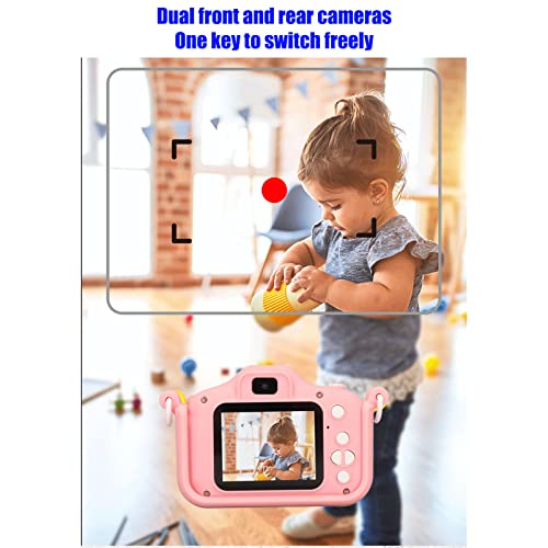 Childrens Digital Camera, Lightweight, 28 Fun Photo Frames, Childrens Camera, 2 HD Screen, MP3 to Stimulate Babys Imagination (Without 32G Memory Card with Card Reader)