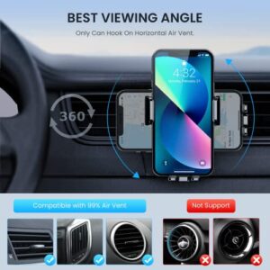 CINDRO Car Phone Holder Mount [Upgraded Hook Clip] Air Vent Phone Holder for Car [Thick Case Friendly] Universal Air Vent Clip Cell Phone Holder Fit for All iPhone Android Smartphones