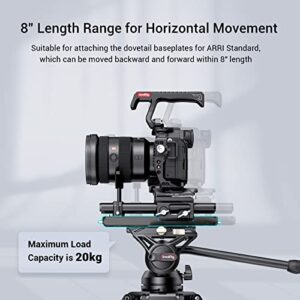 SmallRig 8'' Lightweight Dovetail Plate for ARRI with Maximum Load 20kg, Dovetail Plate with Safety Design for Attaching Kit, Baseplate, Cheese Plate or Vehicle- 3770