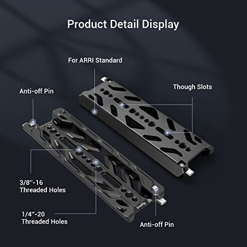 SmallRig 8'' Lightweight Dovetail Plate for ARRI with Maximum Load 20kg, Dovetail Plate with Safety Design for Attaching Kit, Baseplate, Cheese Plate or Vehicle- 3770