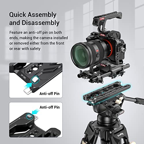 SmallRig 8'' Lightweight Dovetail Plate for ARRI with Maximum Load 20kg, Dovetail Plate with Safety Design for Attaching Kit, Baseplate, Cheese Plate or Vehicle- 3770