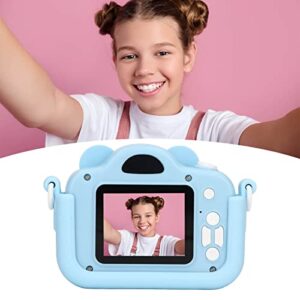 Kids Camera, Cute Cartoon Simple Operation Multifunction Toddler Camera Dual Camera 2000W with Lanyard for Travel