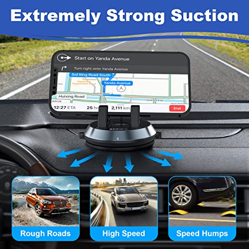 MEIDI Dashboard Phone Holder, Car Phone Holder Mount, Removable Car Cell Phone Cradle, Rotatable Desk Phone Holder for Car, Compatible with All Smart Phones