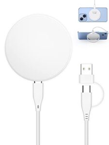 magnetic wireless charger,qi-certified wireless charging pad mag-safe charger compatible with iphone 14/14 plus/14 pro/14 pro max, 13/13 pro/13 pro max/13 mini, mag charging white