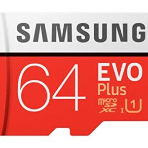 Samsung EVO Plus 64GB microSDXC UHS-I U3 100MB/s Full HD & 4K UHD Memory Card with Adapter (MB-MC64HA)