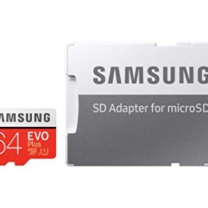 Samsung EVO Plus 64GB microSDXC UHS-I U3 100MB/s Full HD & 4K UHD Memory Card with Adapter (MB-MC64HA)