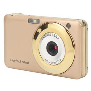 asixxsix digital camera, 8x optical zoom hd 48mp vlogging camera 2.7inch screen children camera video recorder portable kids selfie camera birthday for boys girls teens kids(gold)