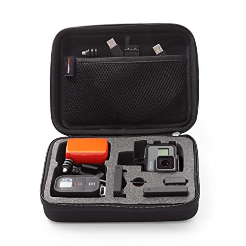 Amazon Basics Small Carrying Case for GoPro And Accessories - 9 x 7 x 2.5 Inches, Black