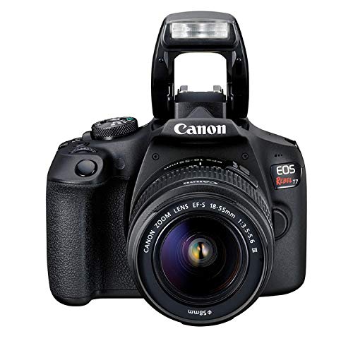 Canon EOS Rebel T7 DSLR Camera w/ 18-55mm F/3.5-5.6 III Lens + 32GB SD Card + More (Renewed)