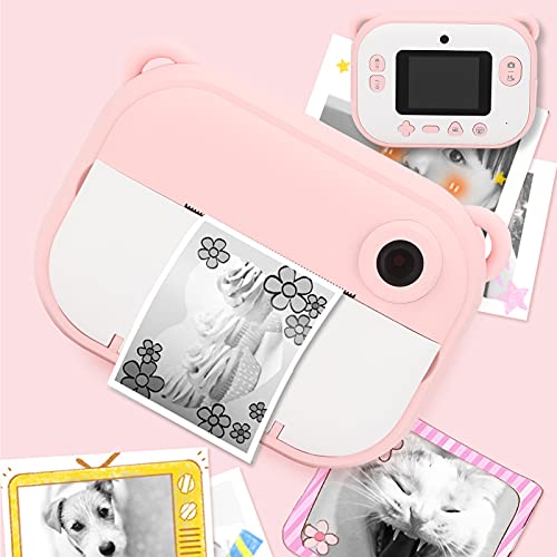 Kids Camera Print, One-Click Printing Easily Grasp Print Out Camera for Outdoor for Kids(Pink)