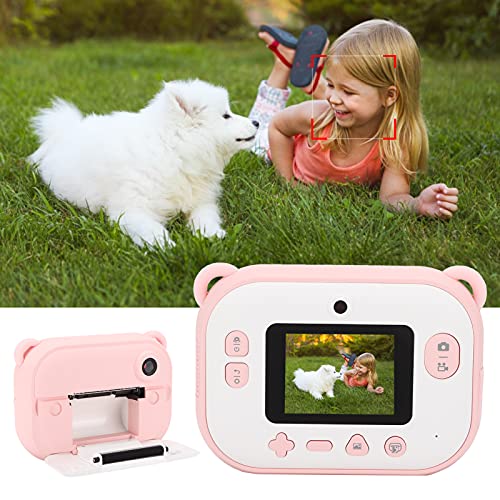 Kids Camera Print, One-Click Printing Easily Grasp Print Out Camera for Outdoor for Kids(Pink)