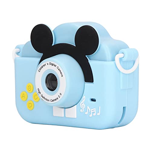 Jeanoko Mini Kids Camera, Blue Kids Camera High Definition with Lanyard for Home