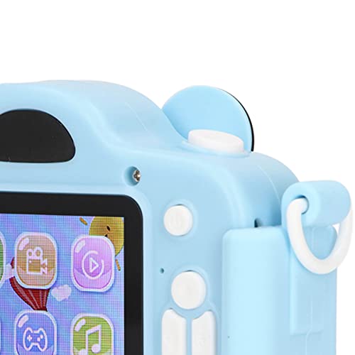 Jeanoko Mini Kids Camera, Blue Kids Camera High Definition with Lanyard for Home