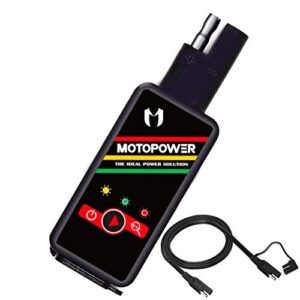 motopower mp0620b 4.2amp motorcycle dual usb charger sae to usb adapter with battery monitor switch control