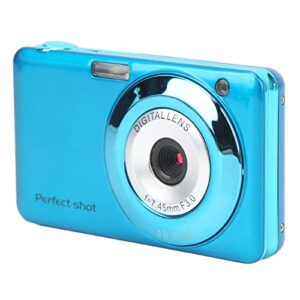 jeanoko children digital camera, automatic white balance 48mp digital camera self timer single shot 8x optical zoom metal continuous shooting for beginners(blue)