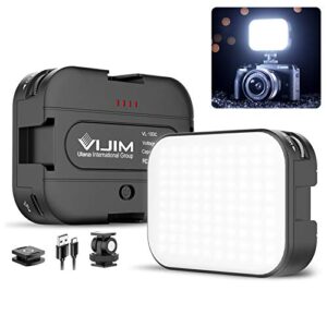 2 pack vijim vl100c bi-color led video light on camera,mini rechargeable 2000mah led camera lights,cri95+ dimmable 2500-6500k ultra bright photo and video lighting,led fill lamp…