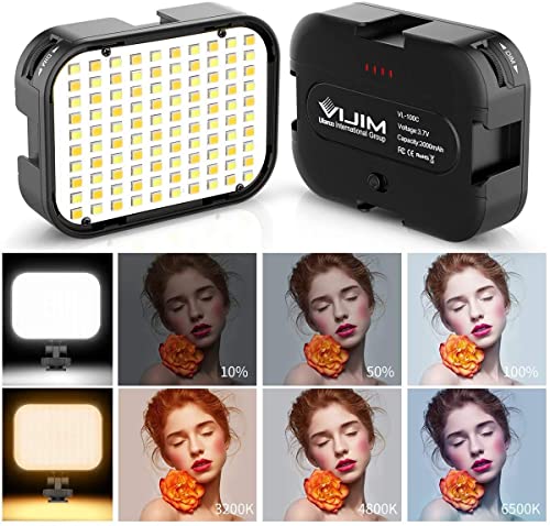 2 Pack VIJIM VL100C Bi-Color LED Video Light on Camera,Mini Rechargeable 2000mAh LED Camera Lights,CRI95+ Dimmable 2500-6500K Ultra Bright Photo and Video Lighting,LED Fill Lamp…