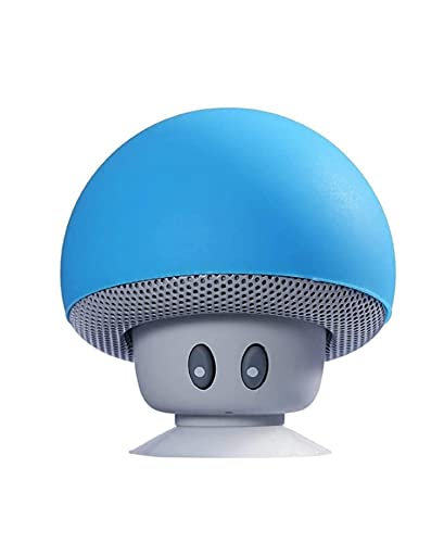 Tevokni Mini Bluetooth Speaker Waterproof Mushroom Wireless Music HiFi Stereo Subwoofer Hands,Blue