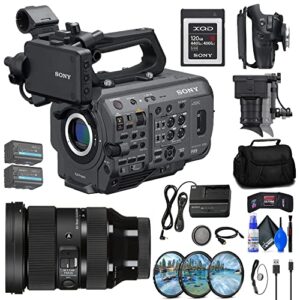 sony pxw-fx9 xdcam 6k full-frame camera system (body only (pxw-fx9v) + sigma 24-70mm f/2.8 lens (578965) + 120gb memory card + bp-u35 battery + filter kit + bag + memory wallet + cap keeper + more