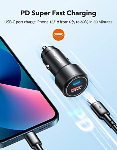 USB C Car Charger,THREEKEY 38W PD Car Charger Fast Charging, USB Type C Car Charger Adapter Cargador para Carro for iPhone 14 13 12 11,iPad Pro,Samsung Galaxy,LG,Google Pixel,Moto