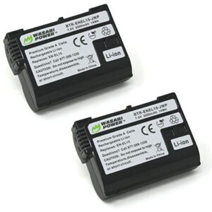 wasabi power battery (2-pack) for nikon en-el15, en-el15a, en-el15b, en-el15c & d500, d600, d610, d750, d780, d800, d800e, d810, d810a, d850, d7000, d7100, d7200, d7500, z5, z6, z6ii, z7, z7ii, 1 v1