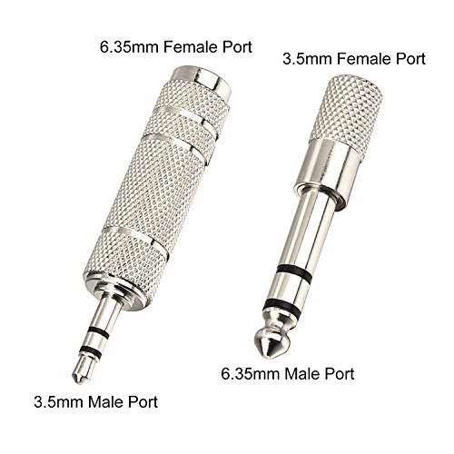 eBoot 4 Pieces Headphone Adapter 6.35 mm (1/4 Inch) Male to 3.5 mm Female and Audio Stereo Plug 3.5 mm Male to 6.35 mm (1/4 Inch) Female