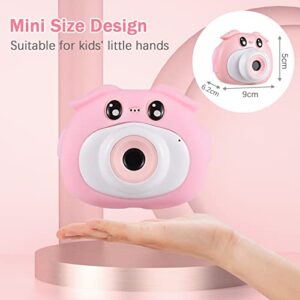 Wennzy Mini Cartoon Kids Digital Camera 1080P Digital Video Camera for Kids Dual Lens 2.0 Inch IPS Screen 4X Zoom Built-in Battery Perfect Birthday for Boys Girls