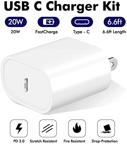 iPhone 14 13 12 11 Super Fast Charger [Apple MFi Certified ] 20W PD USB-C Wall Charger 6FT Cable Compatible with iPhone 14/14 Pro/14 Pro Max/14 Plus/13/13Pro/12/12 Pro/11/11Pro