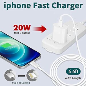 iPhone 14 13 12 11 Super Fast Charger [Apple MFi Certified ] 20W PD USB-C Wall Charger 6FT Cable Compatible with iPhone 14/14 Pro/14 Pro Max/14 Plus/13/13Pro/12/12 Pro/11/11Pro