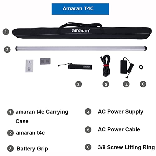 Aputure Amaran T4C RGBWW LED Tube Light,40W 2500K-7500K AdjustableHandheld Light Wand Support APP and DMX Control (120cm)