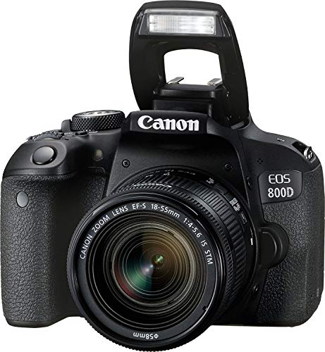 Canon EOS 800D DSLR Camera with 18-55mm Lens (1894C002AA), EOS Bag, Sandisk Ultra 64GB Card, Clean and Care Kit (Renewed)