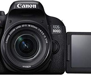 Canon EOS 800D DSLR Camera with 18-55mm Lens (1894C002AA), EOS Bag, Sandisk Ultra 64GB Card, Clean and Care Kit (Renewed)