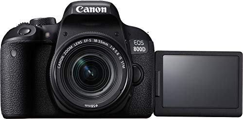 Canon EOS 800D DSLR Camera with 18-55mm Lens (1894C002AA), EOS Bag, Sandisk Ultra 64GB Card, Clean and Care Kit (Renewed)