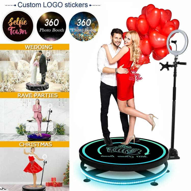 Diandian 360 Photo Booth Machine 80cm with Software for Parties with Ring Light,Flight Case,Free Logo Customization, APP Remote Control Automatic Slow Motion 360 Spin Camera Video Booth