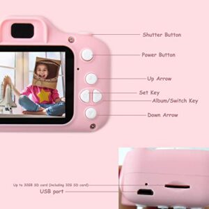 JRSHOME Kids Digital Camera One-touch Photos by Autofocus Simple Key Operation, Includes a 32G Micro SD Card Multi-language Settings with Understandable Instructions