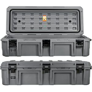 sr-110 crossover overland cargo case, equipment hard case, roto molded, stackable with pad-lock hasp, strap mountable, tsa standard, ipx4 rated (gray)